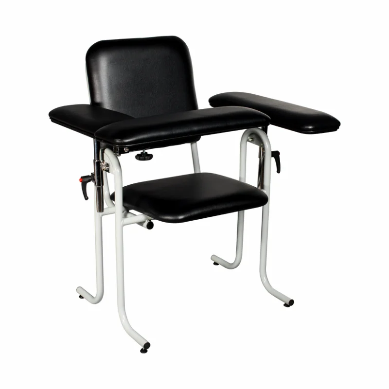Dukal Upholstered Blood Draw Chair with Flip Arm 4382F-BLK