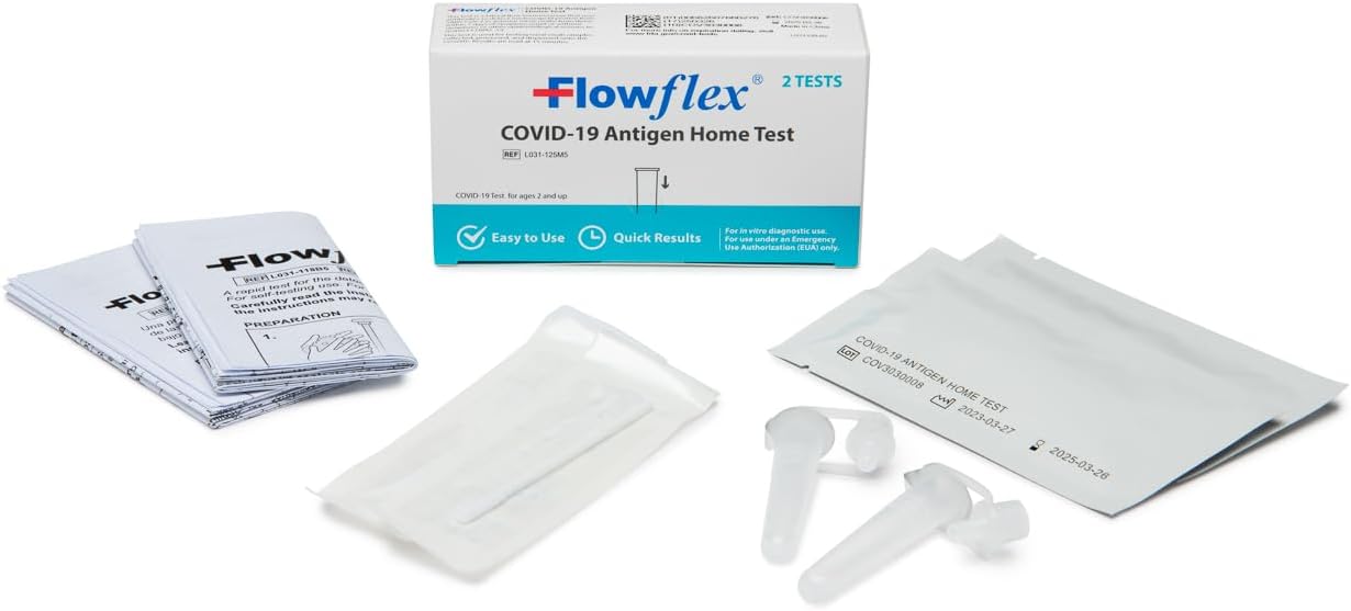 Acon Flowflex COVID-19 Antigen At Home Test kit - 2 Tests per Pack L031 ...