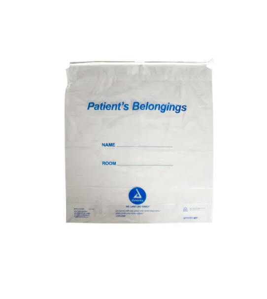 Dynarex Patient Belonging Bags with Drawstring Closure 8014