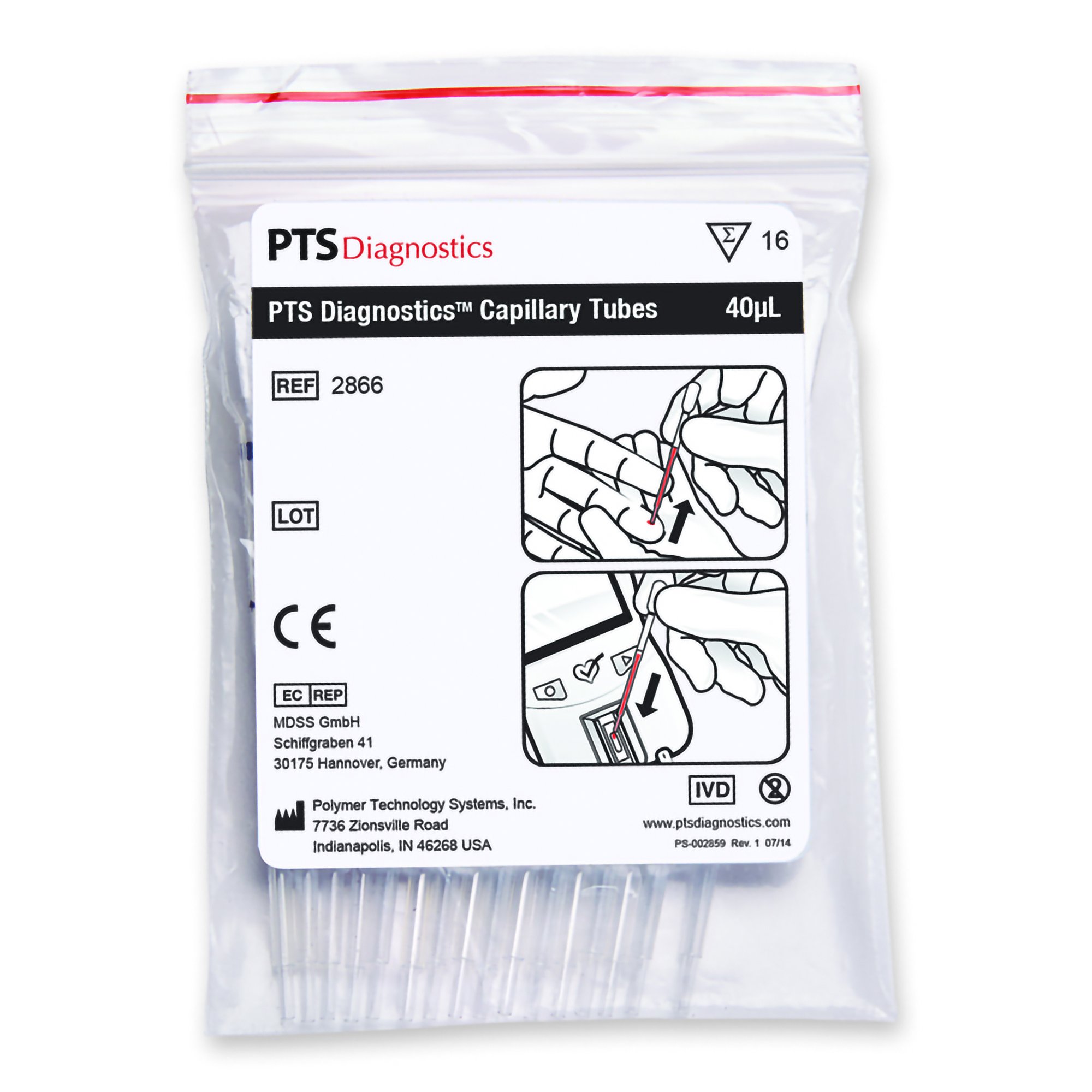 PTS Diagnostics Capillary Blood Collection Tube, Micro Hematocrit Plain ...