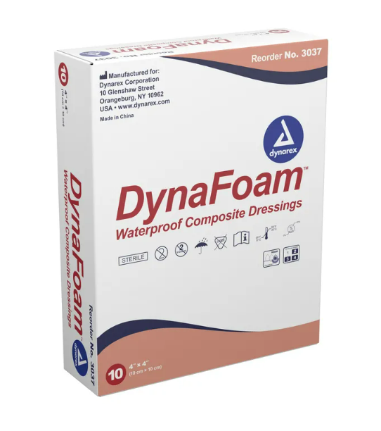 Dynarex DynaFoam Waterproof Bordered Foam Dressing 3037
