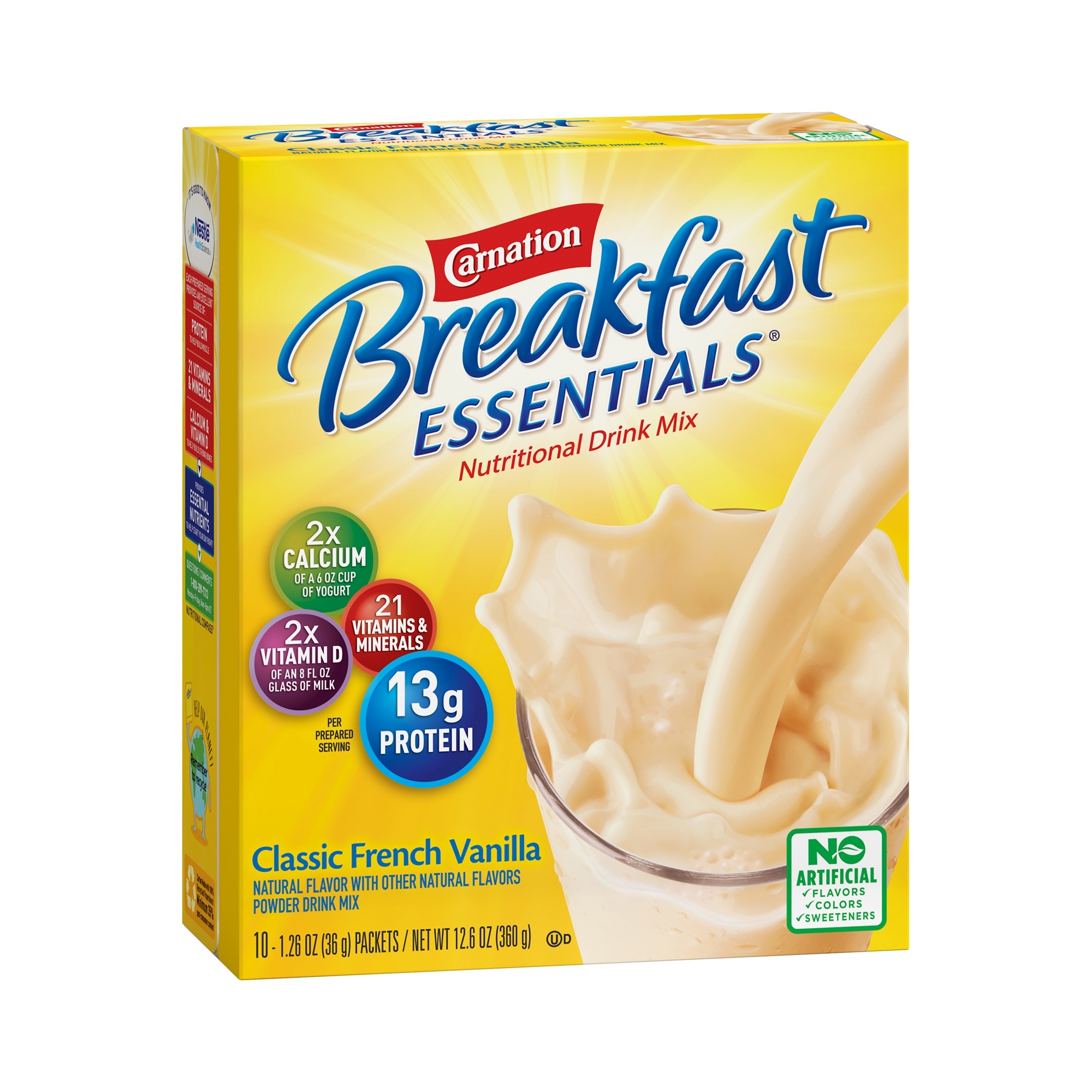 Nestle Carnation Breakfast Essentials, French Vanilla Flavor Powder ...