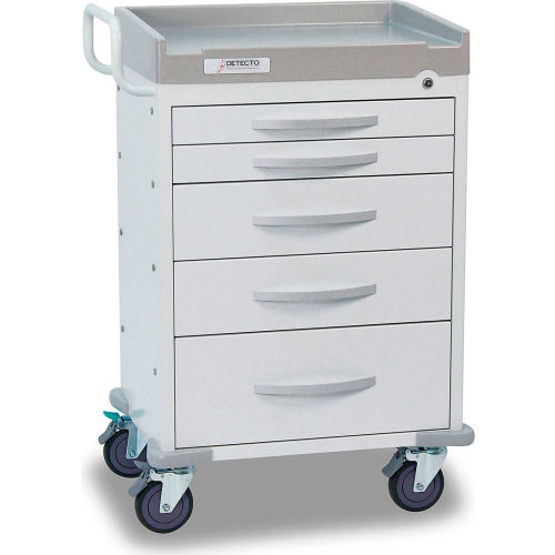Detecto Rescue Series General Purpose Medical Cart, White Frame with 5 ...