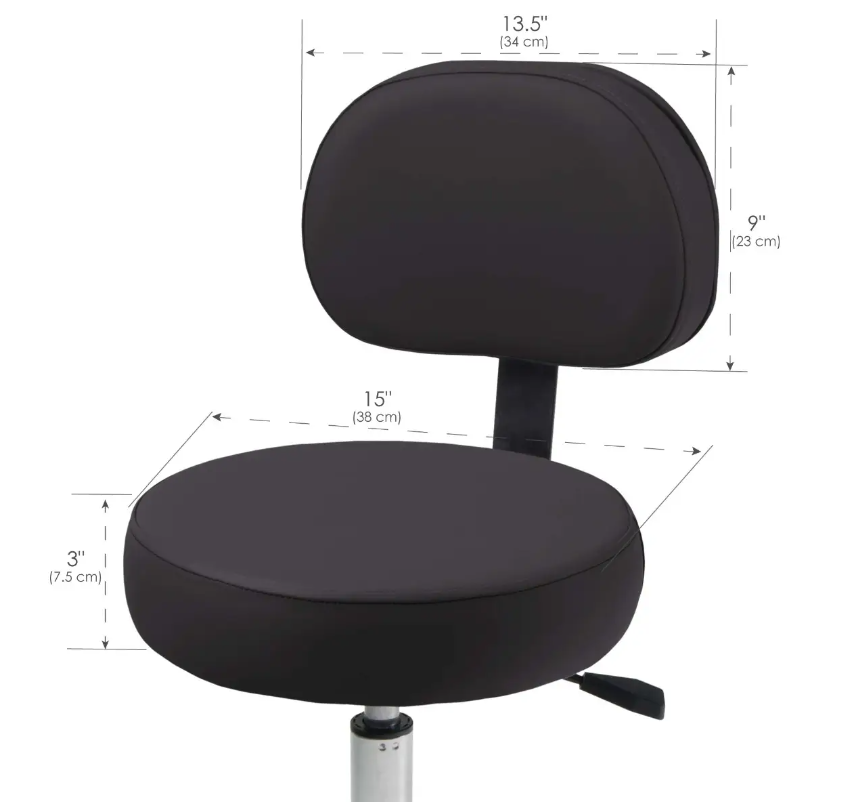 Earthlite Pneumatic Rolling Massage Stool 37121