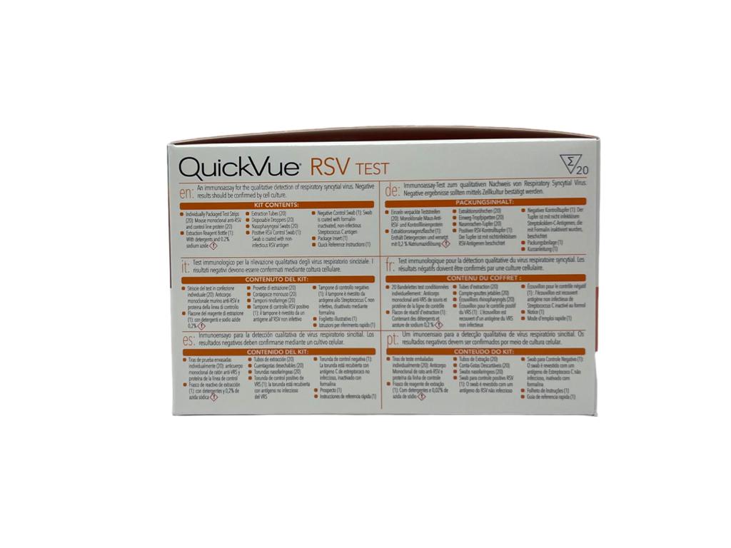 Quidel QuickVue RSV Rapid Test Kit Box of 20 20193
