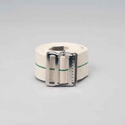 TIDI Products Posey Cotton Gait Belt, Metal Buckle, White with Green ...