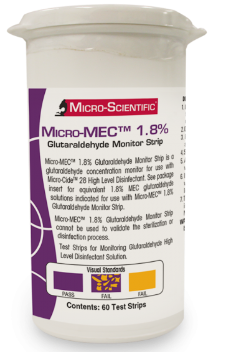 Micro-Scientific Micro Mec 1.8% Glutaraldehyde Monitor Test Strips M60054