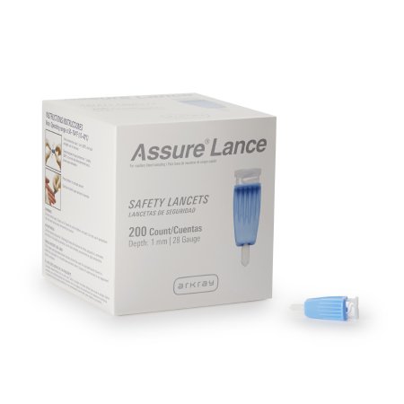 Arkray Lancet Assure Safety Lancet Needle, 28G x 1mm, Push Button ...