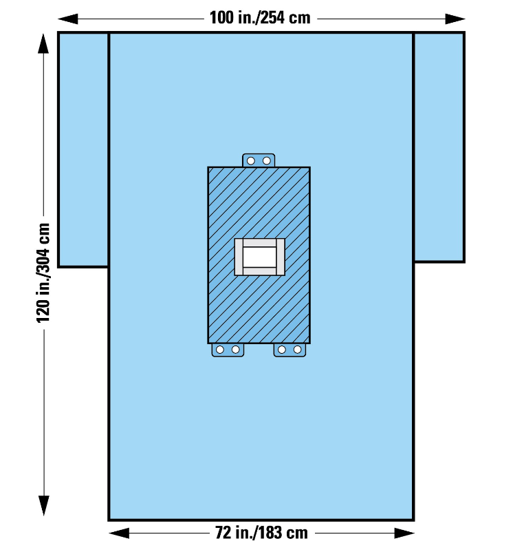 Halyard Transverse Laparotomy Drape, 100" x 72" x 120", Sterile 89281