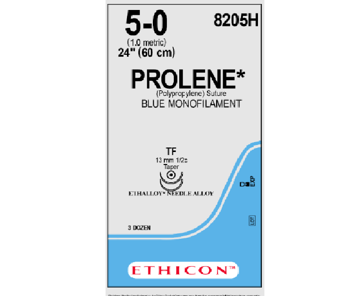 Ethicon Prolene Polypropylene Suture Blue Monofilament TF Needle 8204H