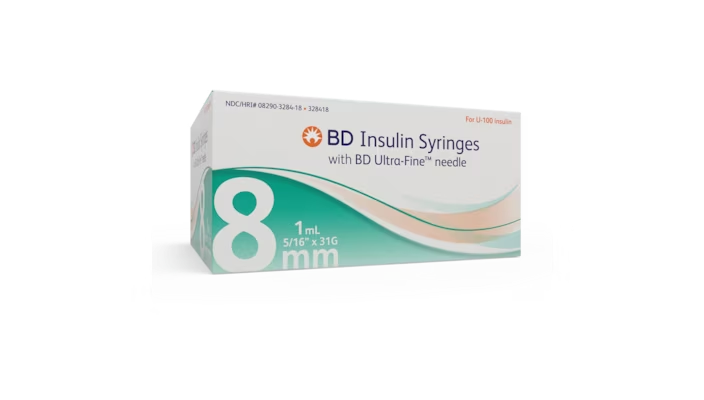 BD Insulin Syringes with UltraFine Needle, 1mL 324912
