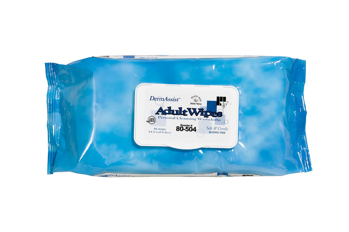 Innovative Healthcare DermAssist Adult Wipes, Spunlace, Incontinence 80-504