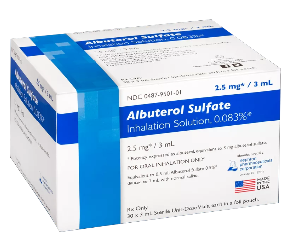 Nephron Pharmaceuticals Albuterol Sulfate Inhalation Solution 0.083% 2. ...