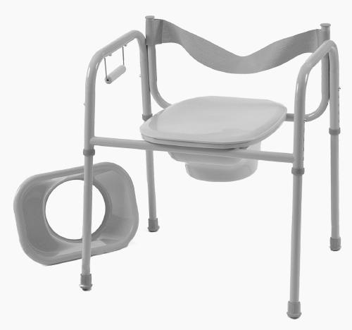 TFI Healthcare Wide 3 in 1 Universal Steel Commode with Elongated Seat ...