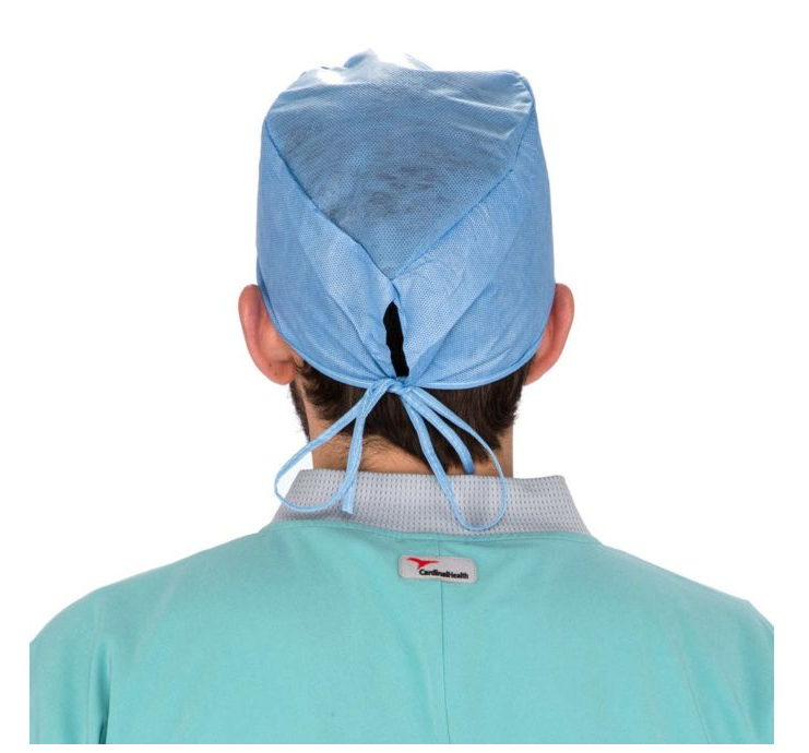 Cardinal Health Surgeon's Cap with Ties, Blue 4359