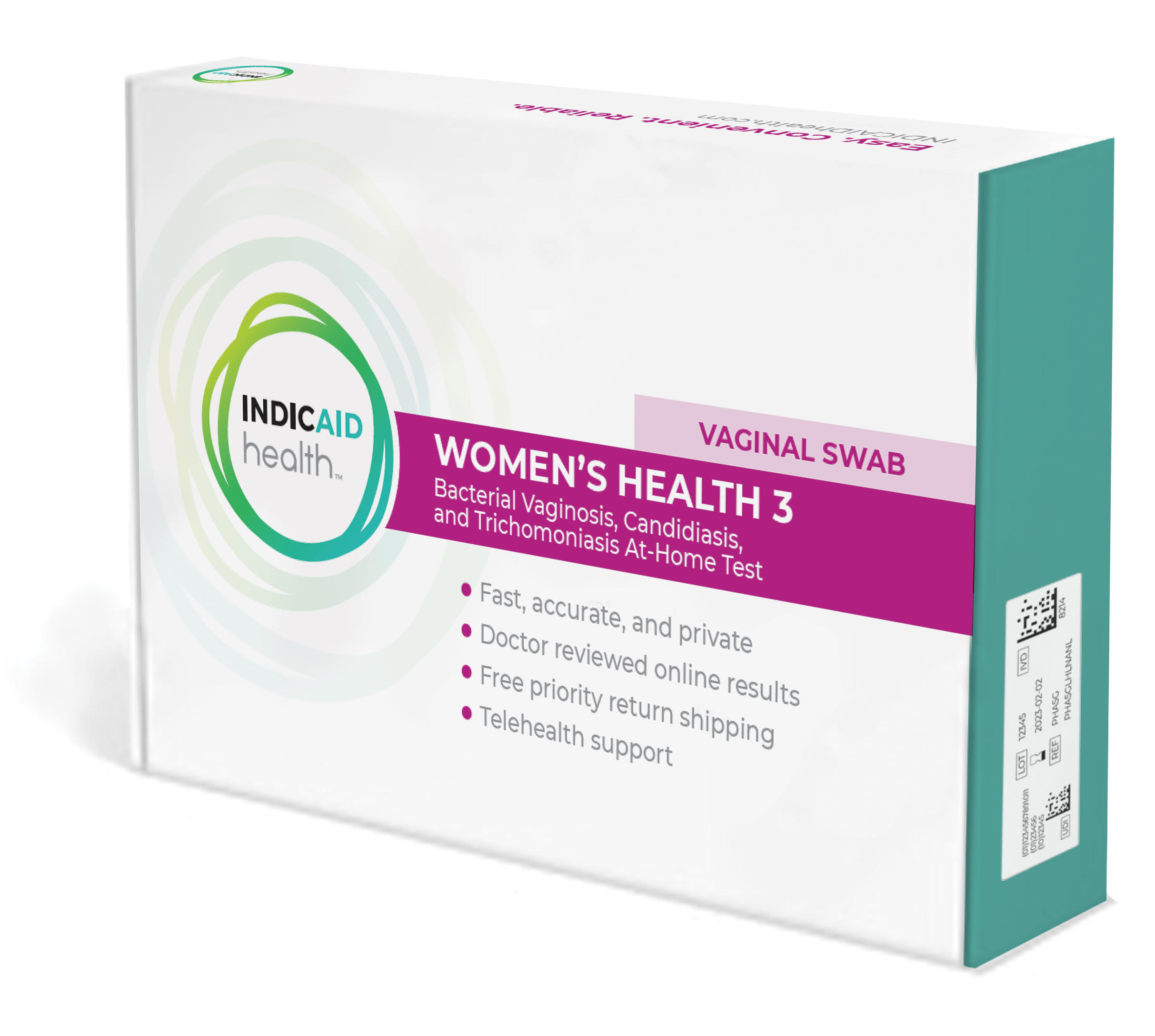 PHASE Diagnostics Women's Health 3 Vaginal Swab At Home Test Kit RWH0323