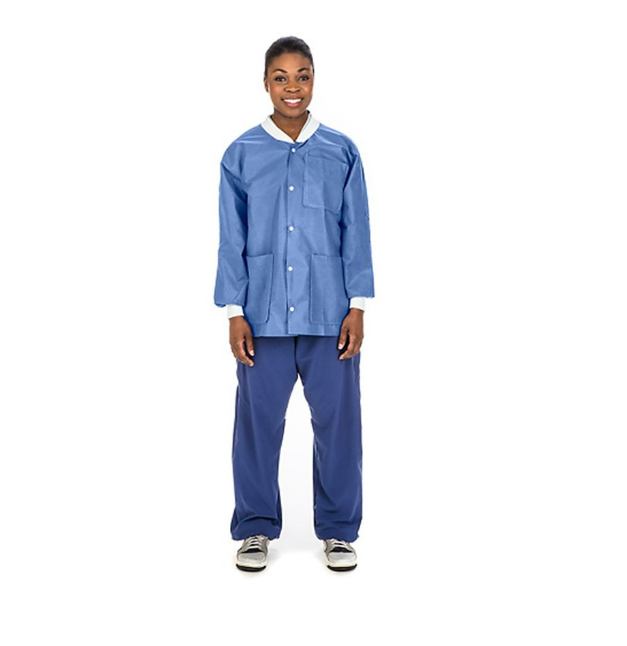 Cardinal Health Premium Hip Length Lab Jacket, Ceil Blue C3630CBL