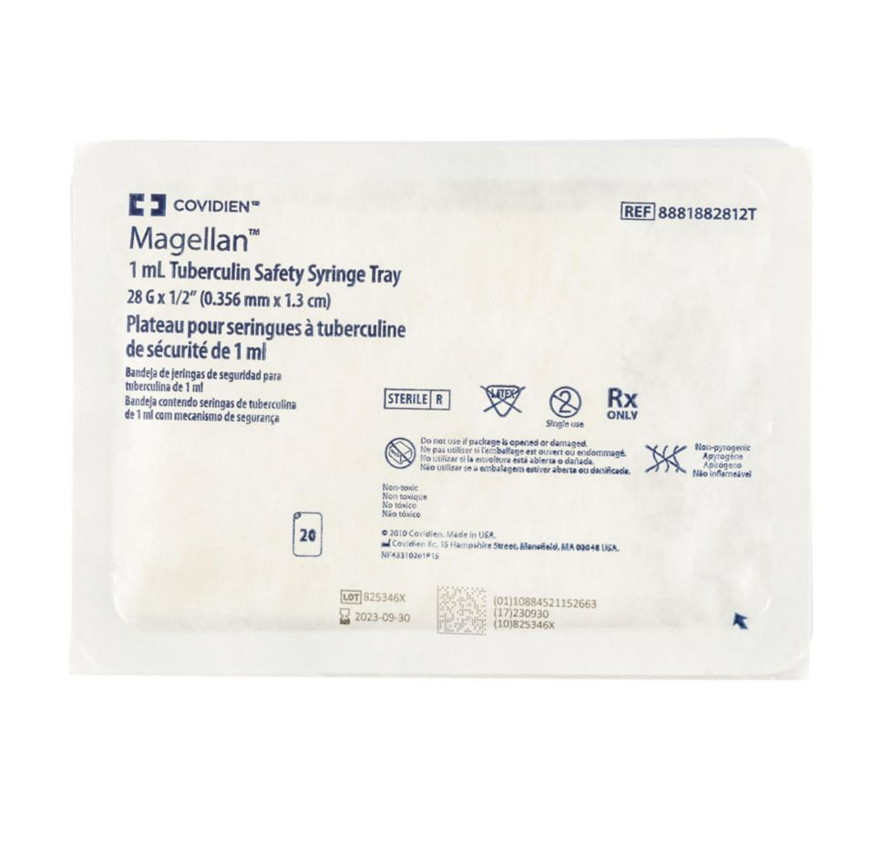 Cardinal Health Monoject Magellan Tuberculin Safety Syringe Tray ...