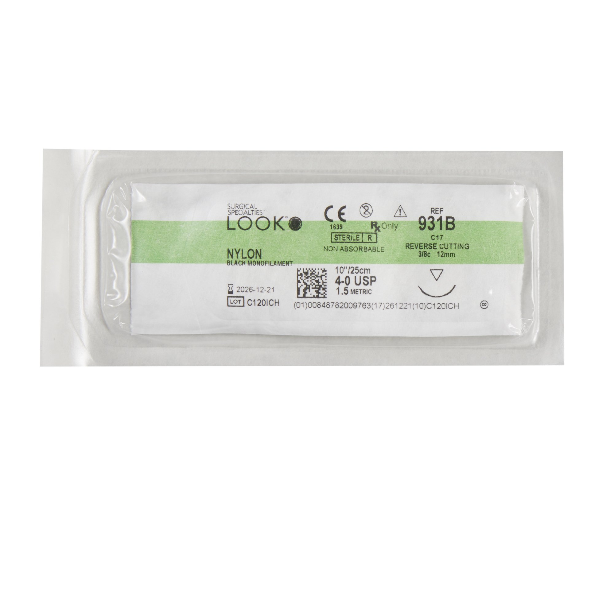 Surgical Specialties Nylon Reverse Cutting Needle, C17, 12 mm 3/8 ...