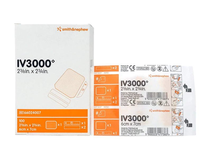 Smith & Nephew IV 3000 1-Hand Peripheral Film Dressing, 2-3/8" x 2-3/4 ...
