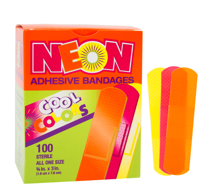 Dukal American White Cross, Neon Adhesive Bandages 1076413