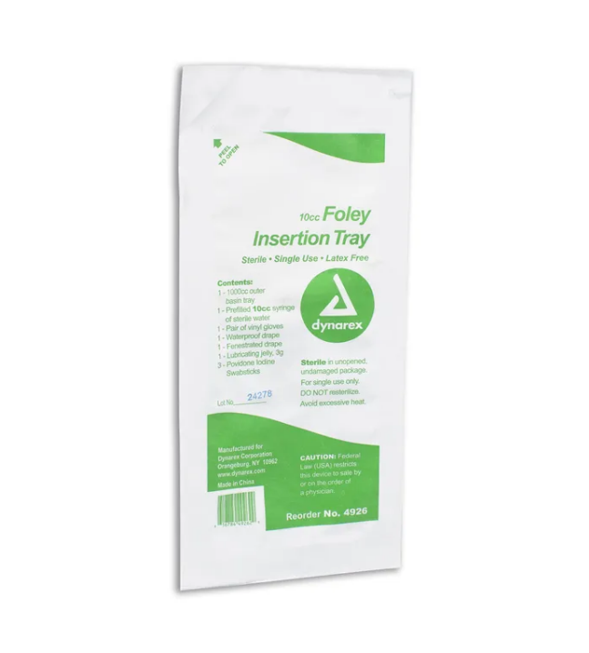 Dynarex Foley Insertion Tray with Prefilled Syringe, Sterile 4926
