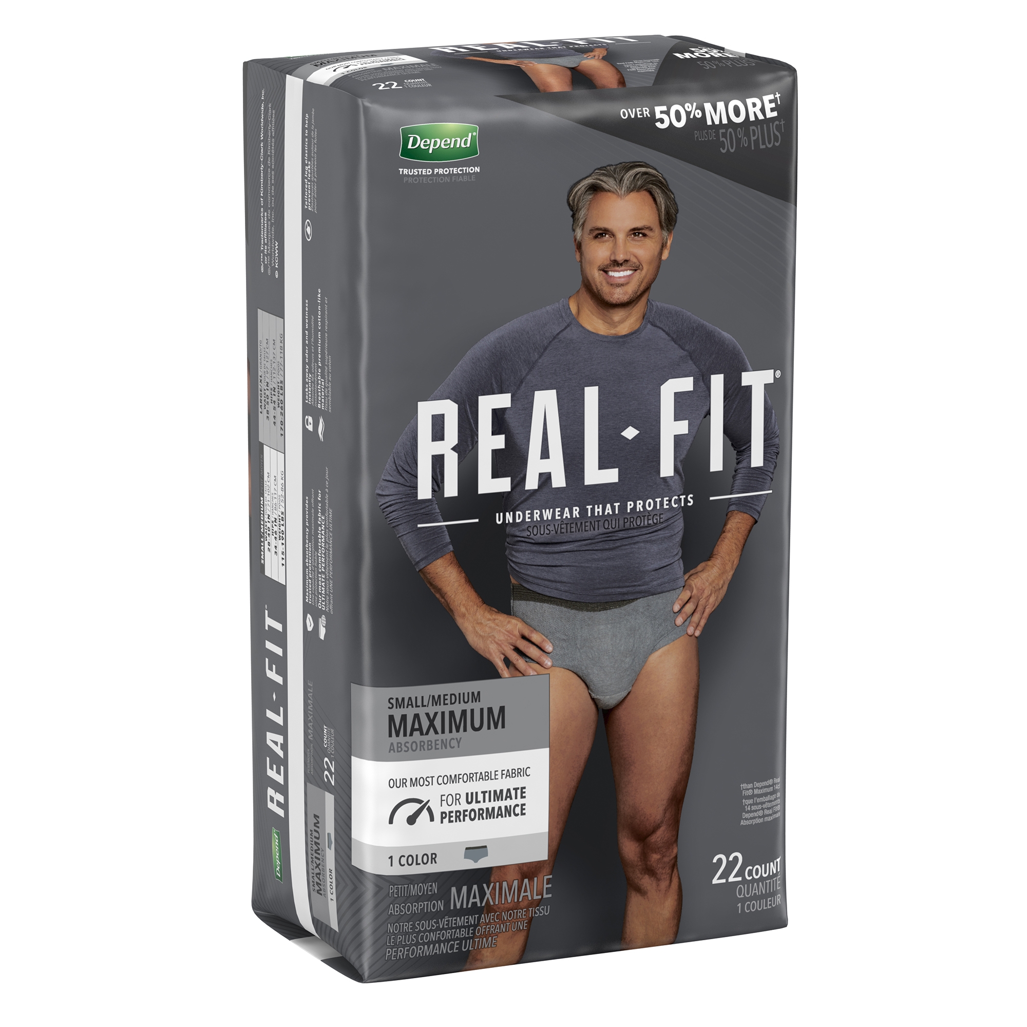 Kimberly Clark Depend Real Fit Briefs for Men, Maximum Absorbency ...