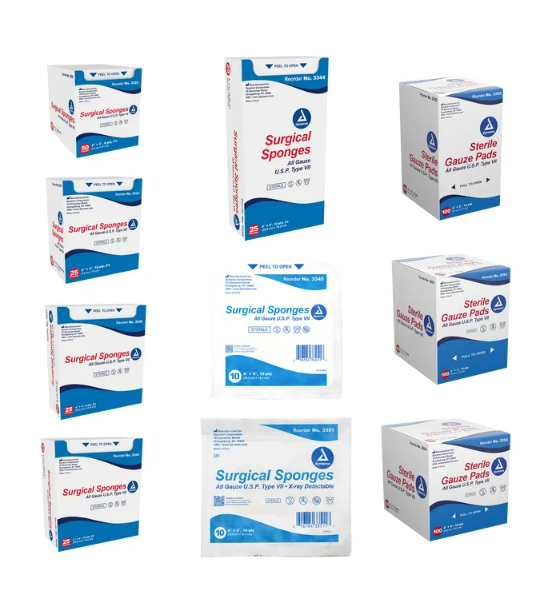 Dynarex Sterile Gauze Pads, 1's. 12 Ply 3352