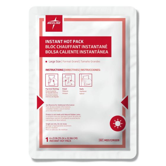 Medline Instant Hot Packs Large 6" x 9" - Clearance MDS139009