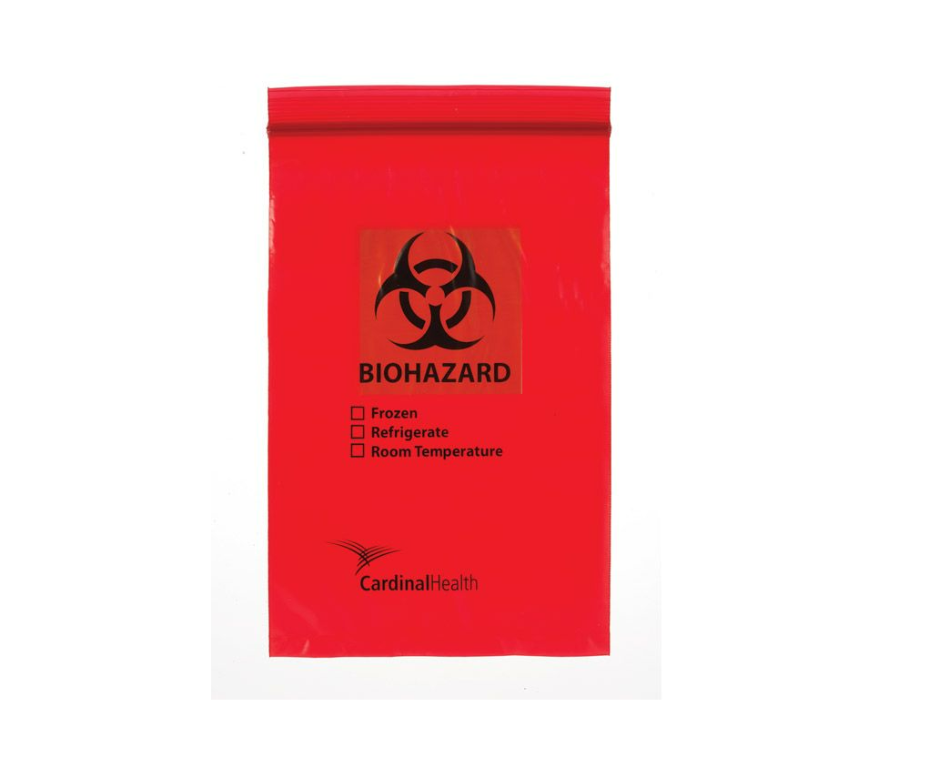 Cardinal Health Stat Bag, Red, Zip Lock, Front Pouch CH6X9STAT