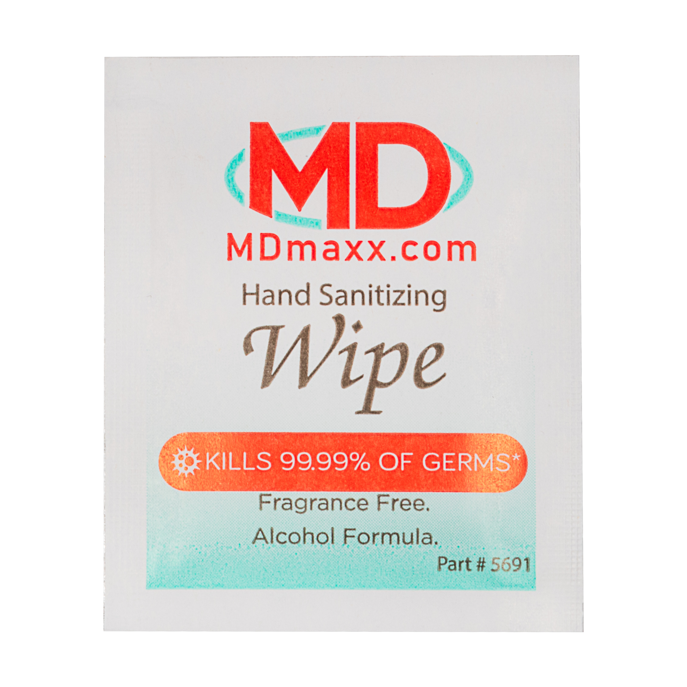 MDMaxx Hand Sanitizing Wipes Individually Wrapped, Scent Free 5691
