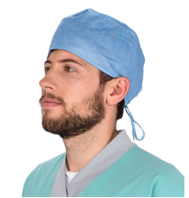 Cardinal Health Surgeon's Cap with Ties, Blue 4359