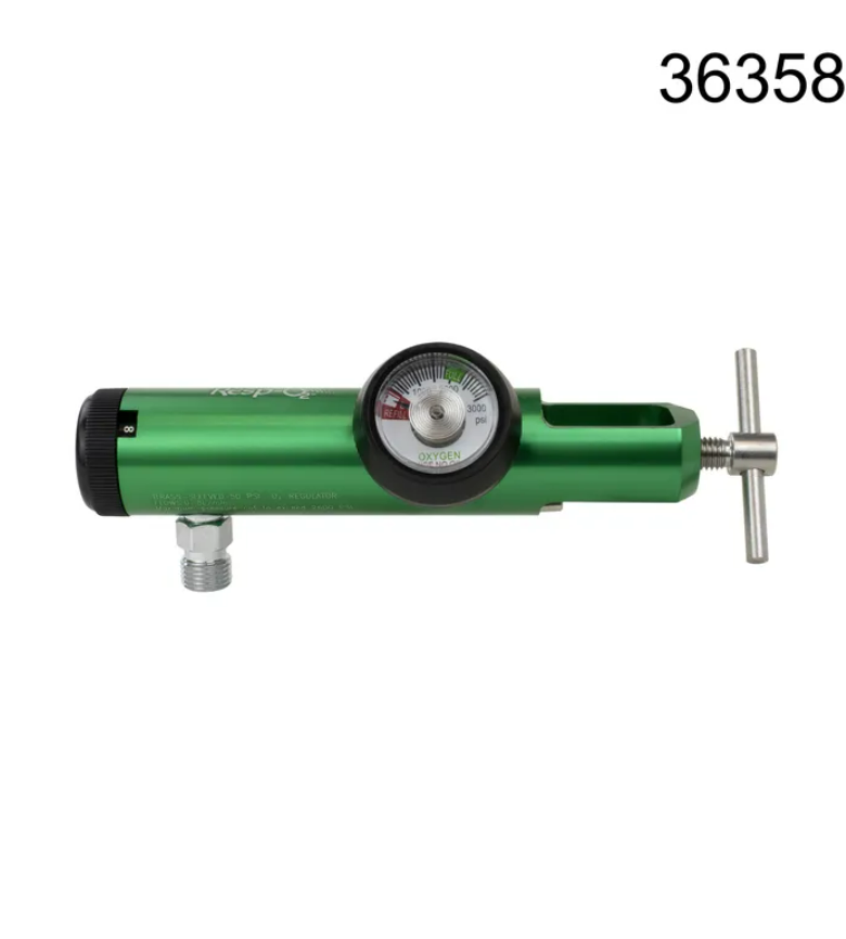 Dynarex CGA Extended Oxygen Regulator, DISS Outlet 36358