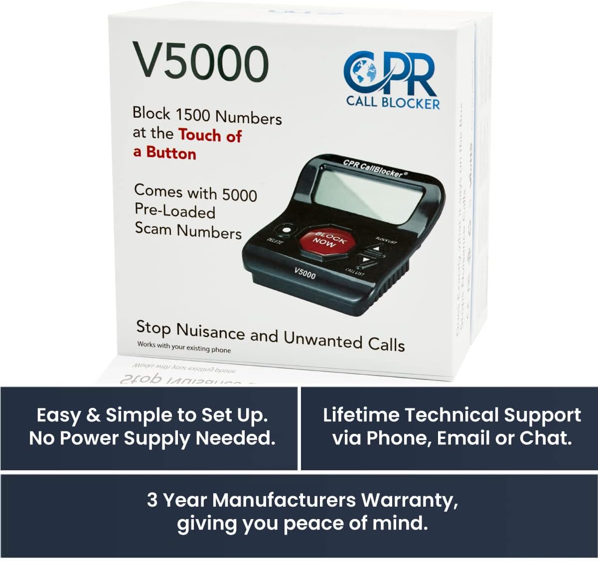 CPR Call Blocker CPR Call Blocker V5000 With 6500 Number Blocking for ...