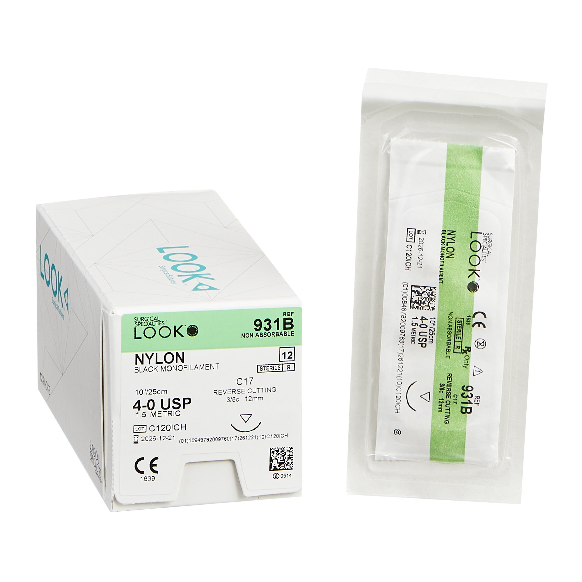 Surgical Specialties Nylon Reverse Cutting Needle, C17, 12 mm 3/8 ...