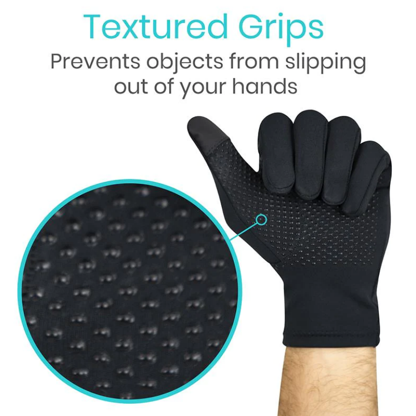 Vive Health Copper Full Finger Arthritis Gloves SUP2063BLKS