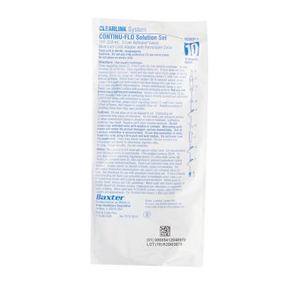 Baxter Clearlink System Continu Flo Solution Set, 109" 2.8M, 3 Luer ...