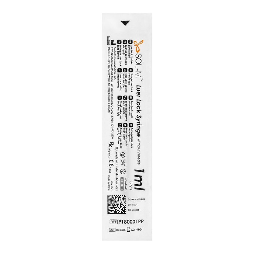 Sol Millennium Syringe without Needle P180060ST
